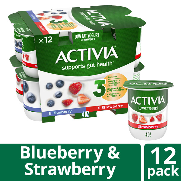 Kroger Activia Probiotic Blended Lowfat Yogurt Strawberry & Blueberry ...