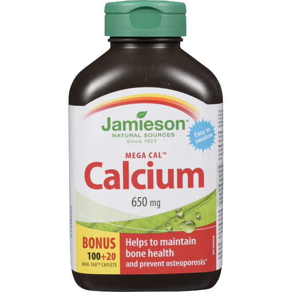 Jamieson Mega Cal Calcium + Vitamin D3 Caplets Bonus Size Same-Day ...