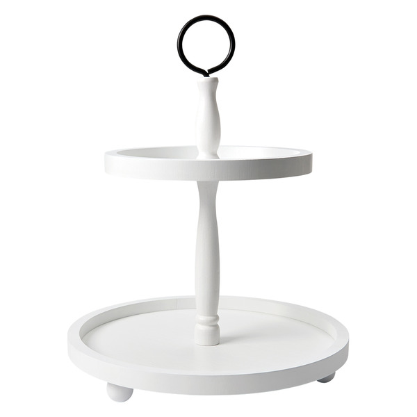 ALDI Merry Moments Decorative Two Tier Tray - White Wash Same-Day ...