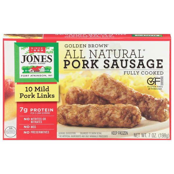 Jones Dairy Farm Golden Brown All Natural Fully Cooked Mild Sausage ...