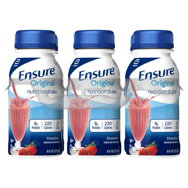 Ensure Original Nutrition Shake Strawberry Ready-to-Drink Bottles Same ...