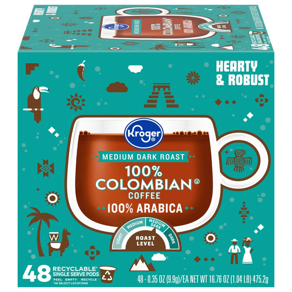 Kroger Kroger Medium Dark Roast Hearty & Robust 100% Colombian 100% ...