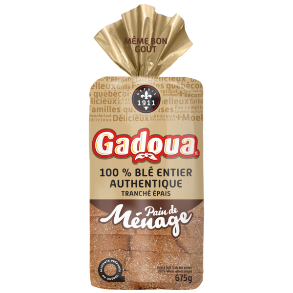 Gadoua 100% Whole Wheat Bread Sandwich Club, 675 g Same-Day Delivery ...