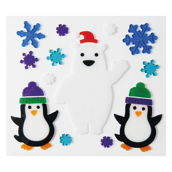 ALDI Merry Moments Polar Bear & Penguin Holiday Gel Clings Same-Day ...