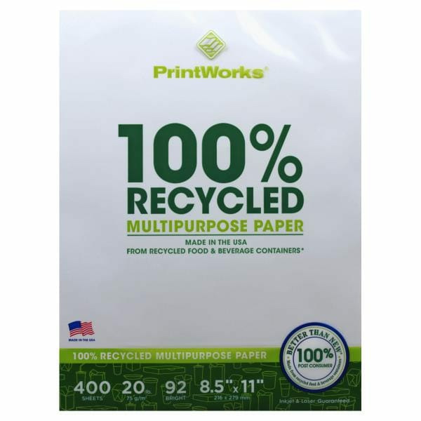 Publix PrintWorks Multipurpose Paper, 100% Recycled - 8.5 x 11 in Same ...