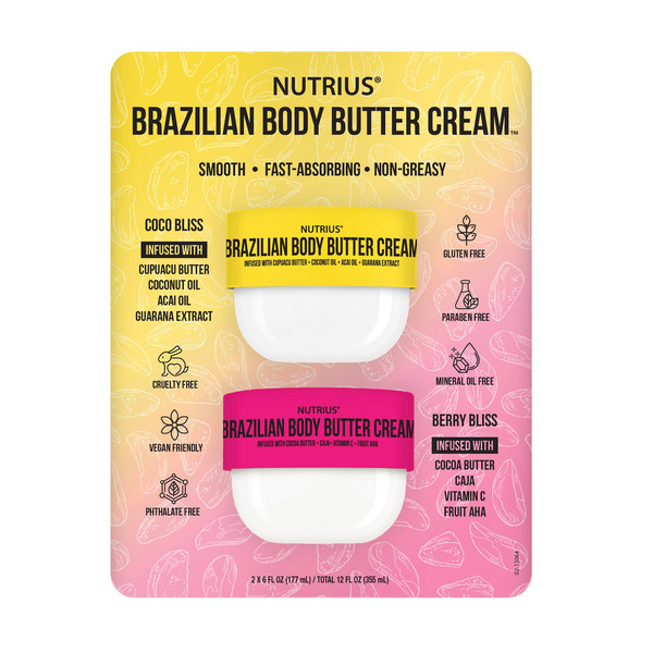 Nutrius Brazilian Body Butter Cream, 6 oz, 2-pack Same-Day Delivery ...