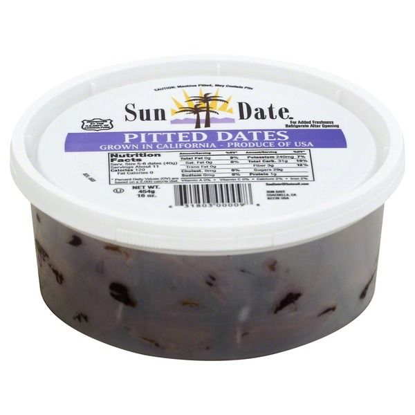 Sun Date Dates, Pitted (16 oz) - Instacart