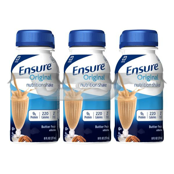 Ensure Original Nutrition Shake Butter Pecan Ready-to-Drink Bottles ...
