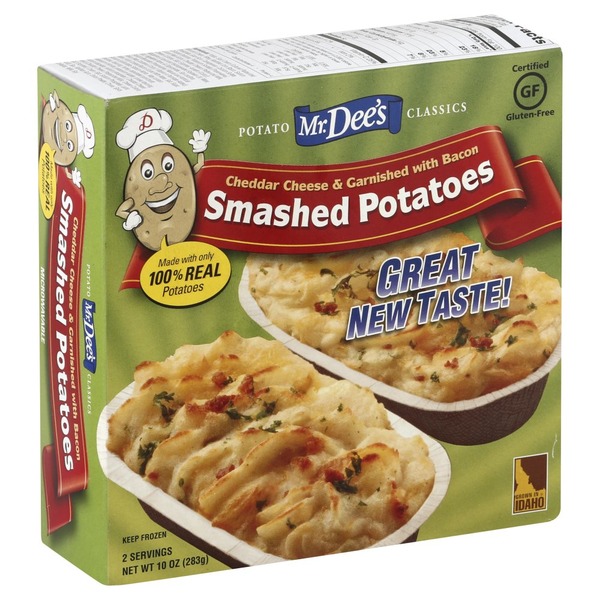 Mr. Dees Smashed Potatoes, Cheddar Cheese & Garnished with Bacon (10 ...