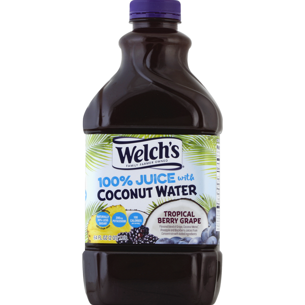 Welch's 100% Juice, with Coconut Water, Tropical Berry Grape Same-Day ...