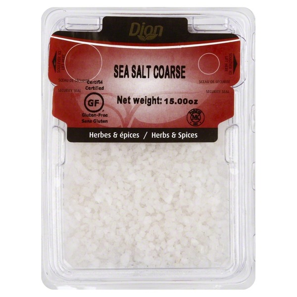 Dion Sea Salt, Coarse, Herbs & Spices, Gluten Free, Carton (15 oz ...