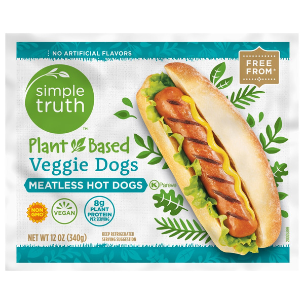 Kroger Simple Truth Plant Based Meatless Veggie Hot Dogs Same-Day ...