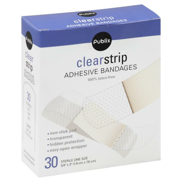 Publix Bandages, Adhesive, Clear Strip, One Size Same-Day Delivery or ...