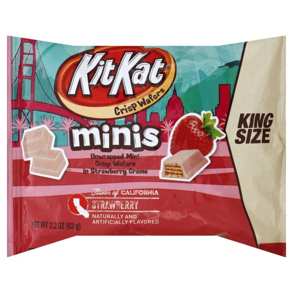 Kit Kat Crisp Wafers, Mini, Strawberry, King Size (2.2 oz) - Instacart