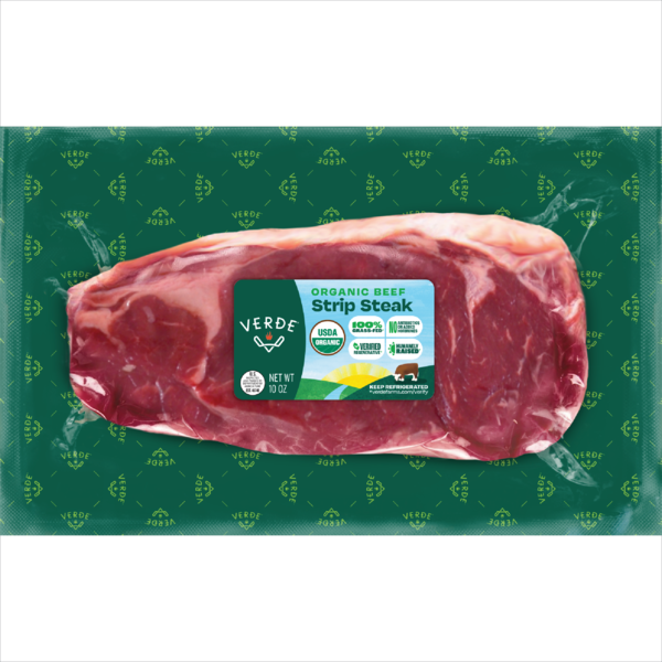 Verde Farms Organic, 100% Grass-Fed, Beef Strip Steak Same-Day Delivery ...