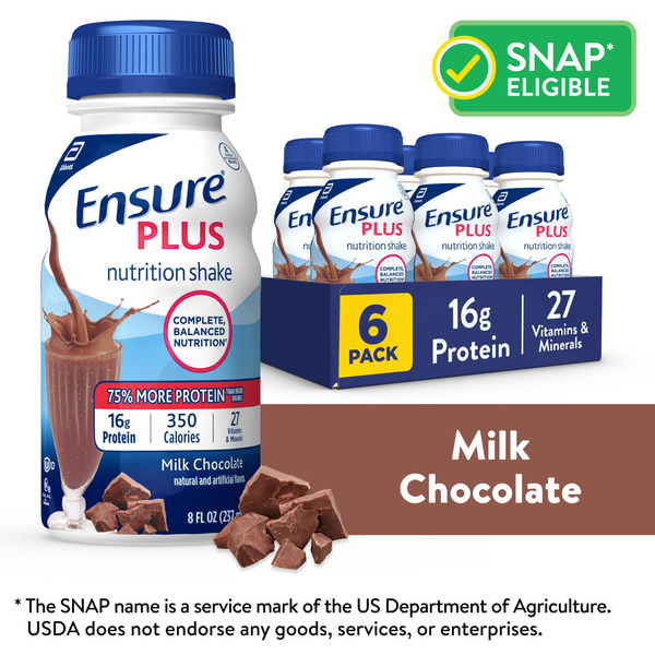Ensure Plus Nutrition Shake Milk Chocolate Ready-to-Drink Bottles Same ...