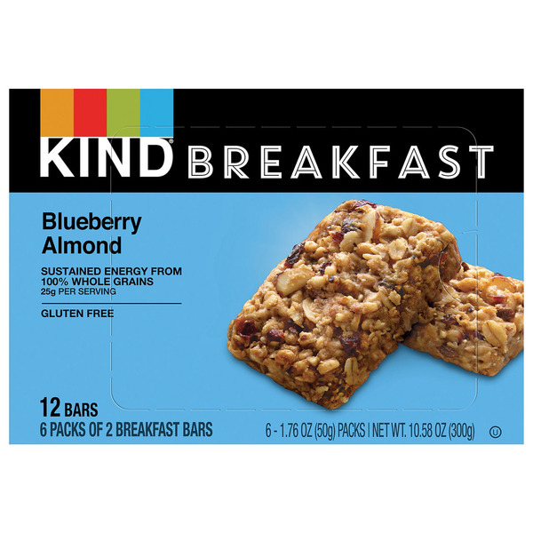 Wegmans KIND Gluten Free, Blueberry Almond Breakfast Bars, 1.76 oz ...