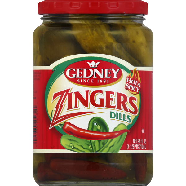 Gedney Zingers Dills, Hot & Spicy (24 oz) - Instacart