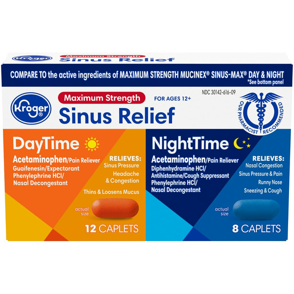Kroger Kroger Daytime Nighttime Sinus Relief Acetaminophen/pain ...