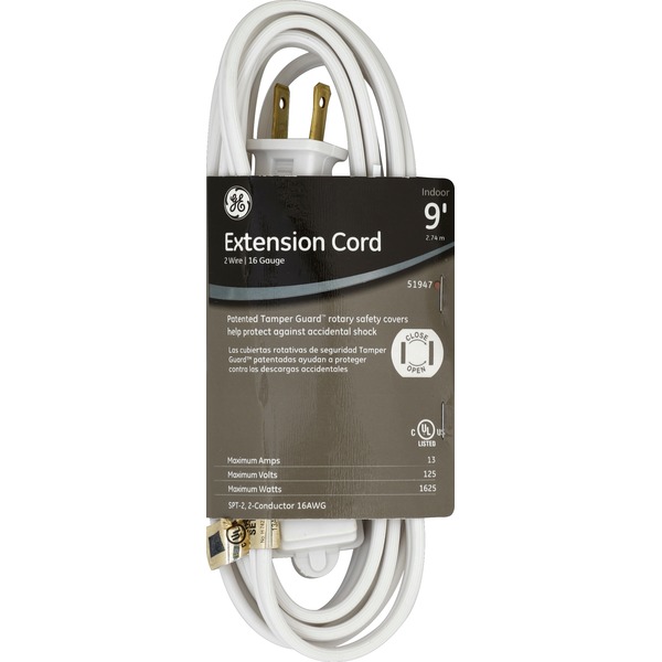 GE Extension Cord, Indoor, White, 9 Feet (1 each) - Instacart