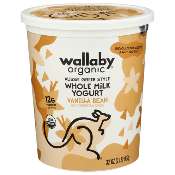 Wallaby Organic Aussie Greek Whole Milk Yogurt, Vanilla Bean, USDA ...