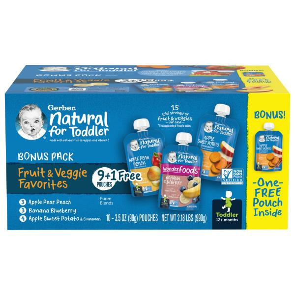 Gerber Toddler Fruit & Veggie Value Set Baby Food Pouches - / Each Same ...
