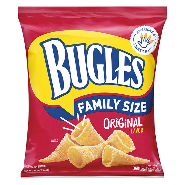 Bugles Corn Snacks, Crispy, Original Flavor, Family Size Same-Day ...