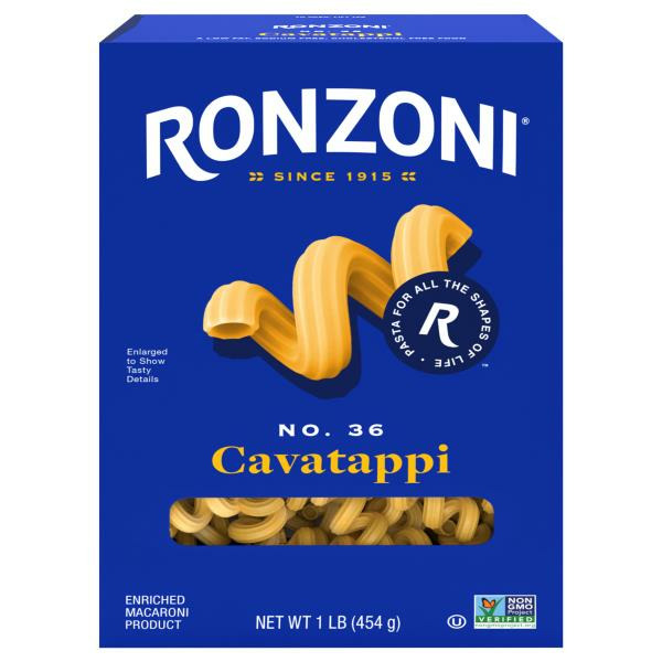 Ronzoni Cavatappi, 16 oz, Tubular Corkscrew, Non-GMO Spiral Pasta Same ...