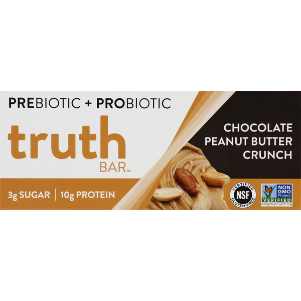 Truth Bar Prebiotic + Probiotic Bars, Chocolate Peanut Butter Crunch ...