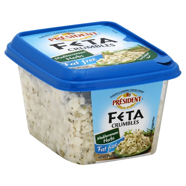 Président Crumbled Feta with Mediterranean Herbs, Fat Free Same-Day ...