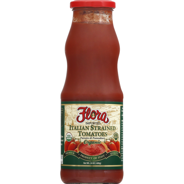 Flora Tomatoes, Organic, Italian Strained (24 oz) - Instacart
