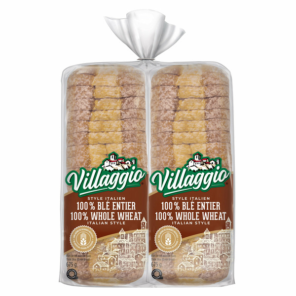Villaggio® Italian Style Thick Slice 100% Whole Wheat Bread Same-Day ...