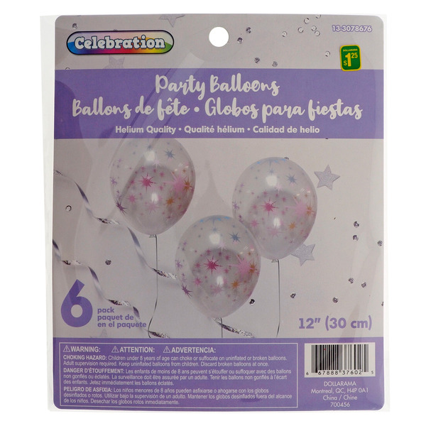 Dollarama Balloons With Colour Print - Clear Same-Day Delivery | Dollarama