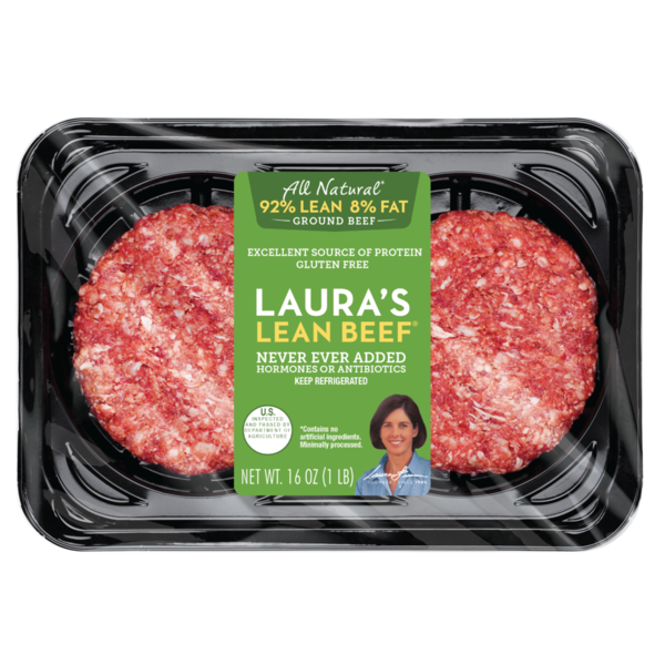 ShopRite Laura's Lean Beef 92% Lean 8% Fat Ground Beef Patties Same-Day ...