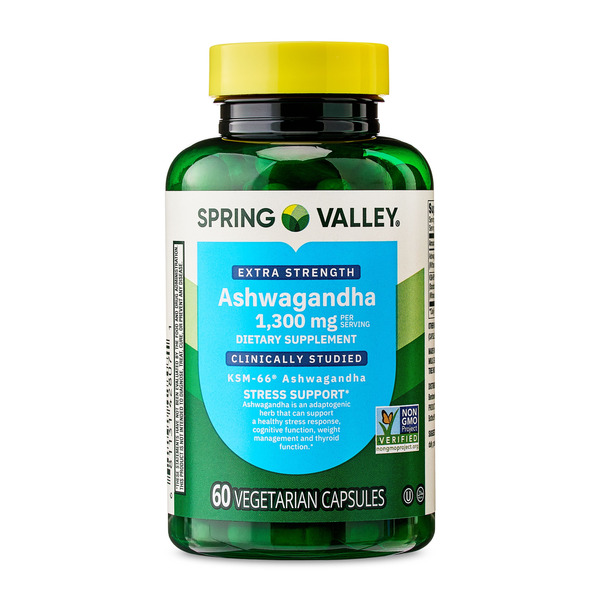Walmart Spring Valley Extra Strength Ashwagandha 1300 Mg Dietary ...