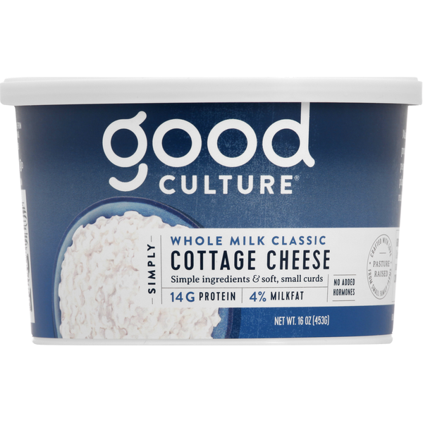 Walmart good culture Cottage Cheese, 4% Milkfat, Whole Milk Classic ...