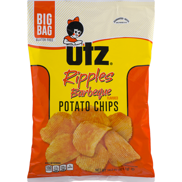 Utz Ripples Barbeque Potato Chips Big Bag (14.5 oz) - Instacart