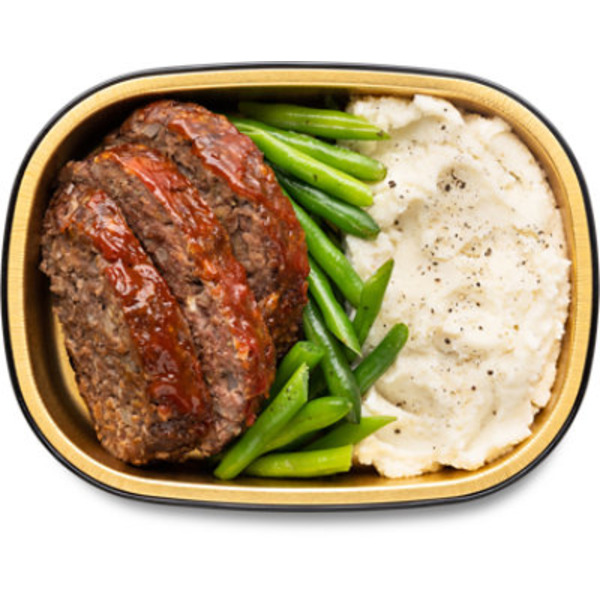 Safeway Single Serve Meatloaf With Green Beans & Mashed Potato Ready ...