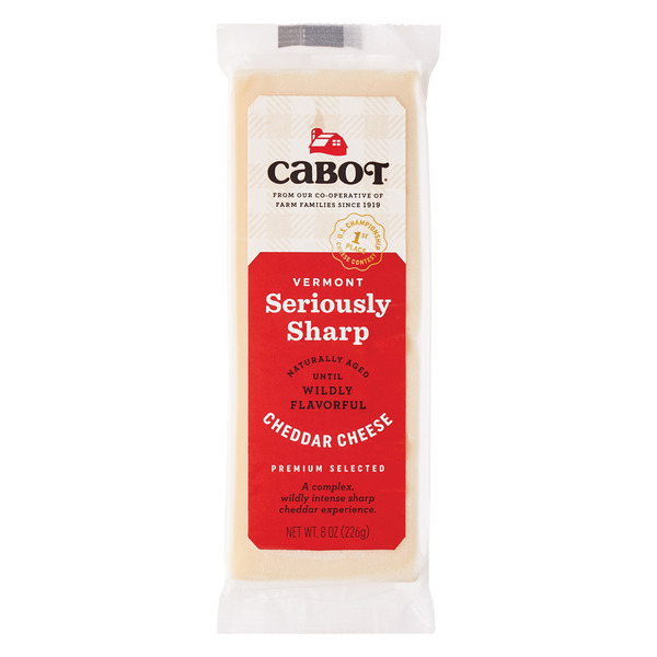 Cabot Seriously Sharp Cheddar Cheese Block, 8 oz Same-Day Delivery or ...