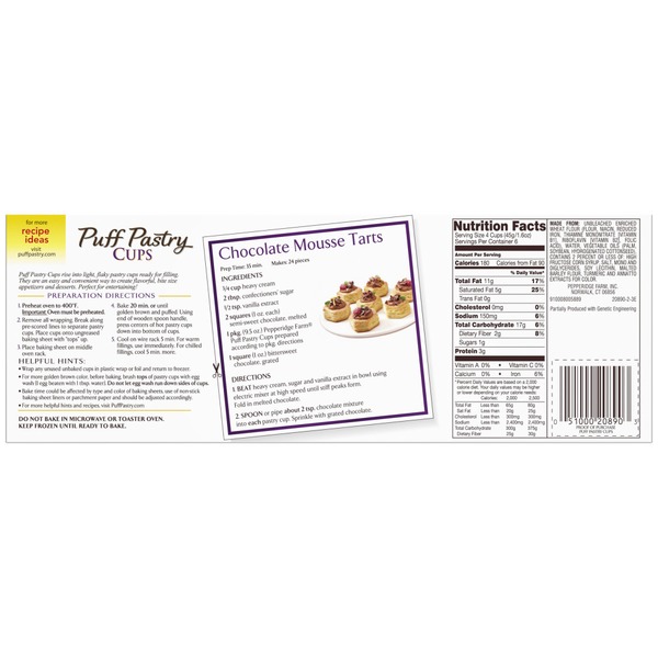 Pepperidge Farm® Puff Pastry Frozen Cups Pastry Dough