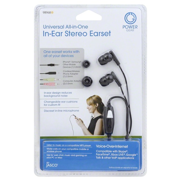 Power Gear Earset, In-Ear Stereo, Universal All-In-One (1 each) - Instacart