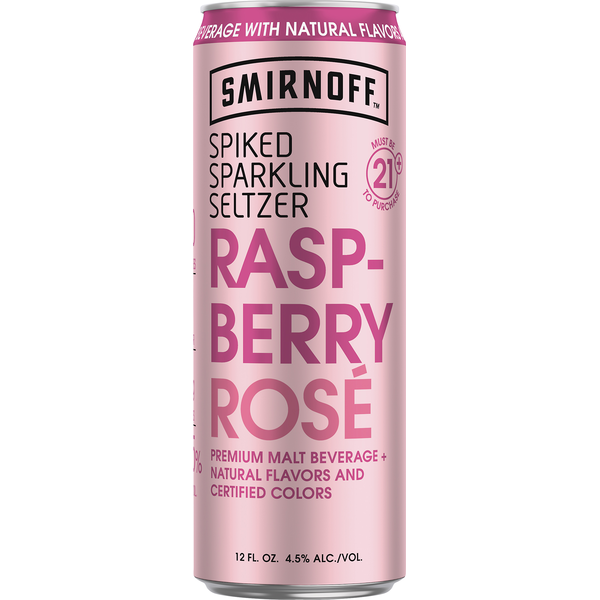 Smirnoff Spiked Sparkling Seltzer, Raspberry Rose (12 oz) - Instacart