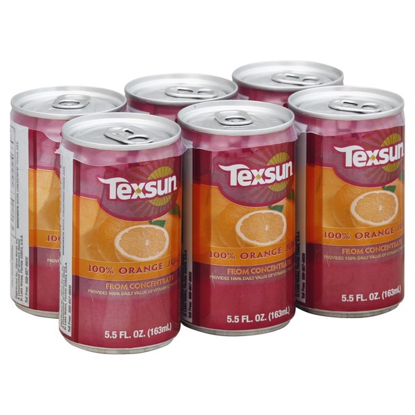 Texsun 100% Juice, Orange Juice (5.5 fl oz) - Instacart