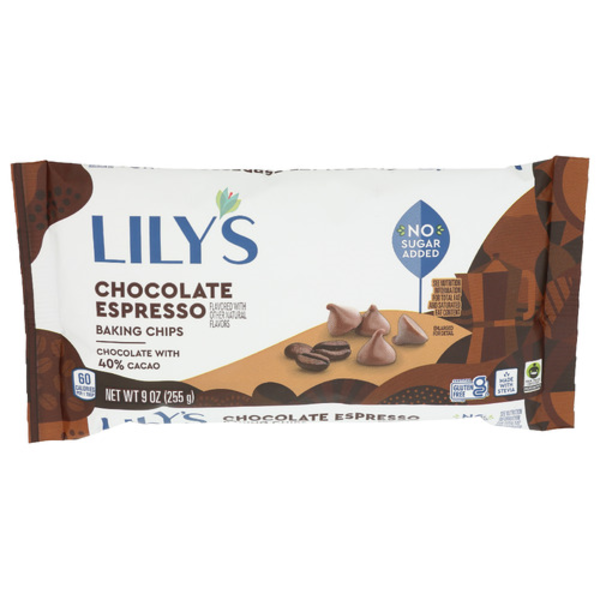 LILY S Chocolate Espresso Flavored No Sugar Added Baking Chips Bag 9 oz Same Day Delivery or Pickup Sprouts Farmers Market