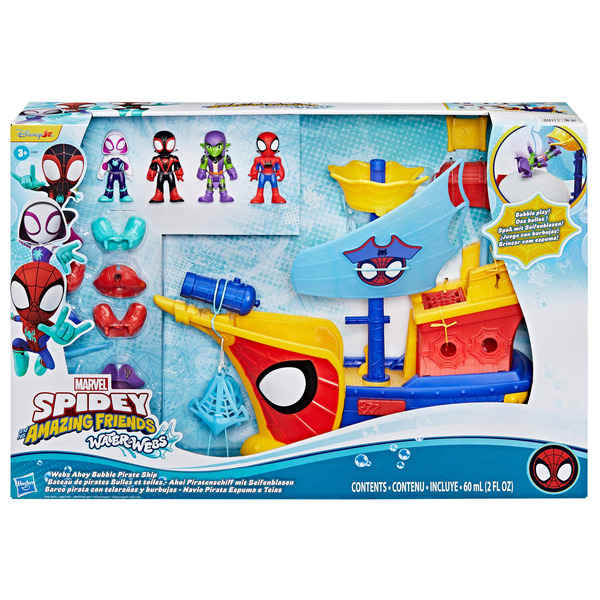 Hasbro Spidey & Friends Water-Webs Webs Ahoy Bubble Pirate Ship Toys ...