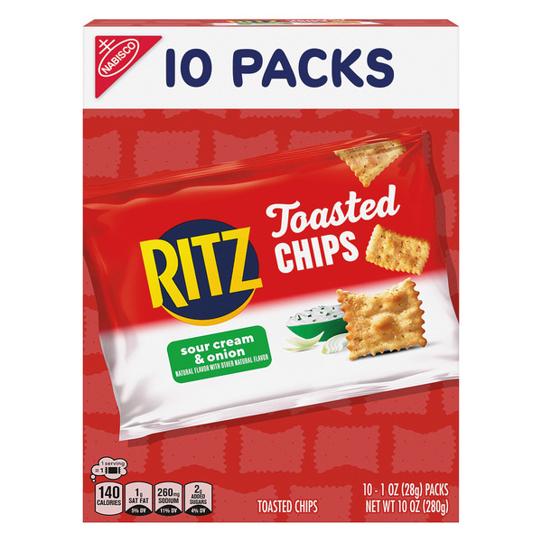 Ritz Toasted Chips Sour Cream And Onion Crackers, Lunch Snacks, Snack ...