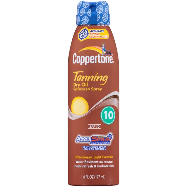 Coppertone Tanning Dry Oil Spray SPF 10 Sunscreen (6 fl oz) - Instacart