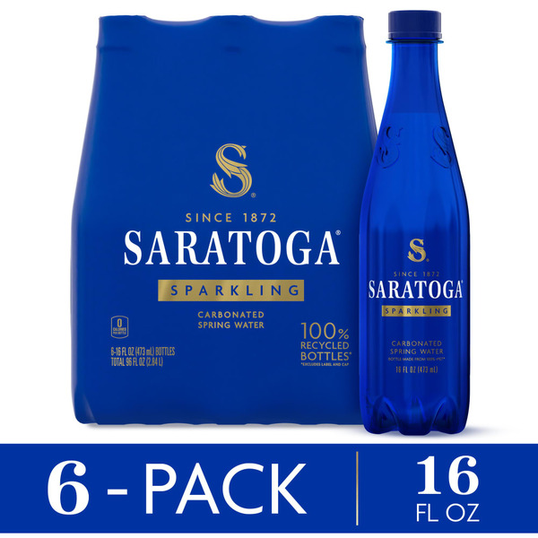 SARATOGA Sparkling Spring Water Bottle PET, 16 Oz, 6-Pack Same-Day Delivery | Morton Williams ...