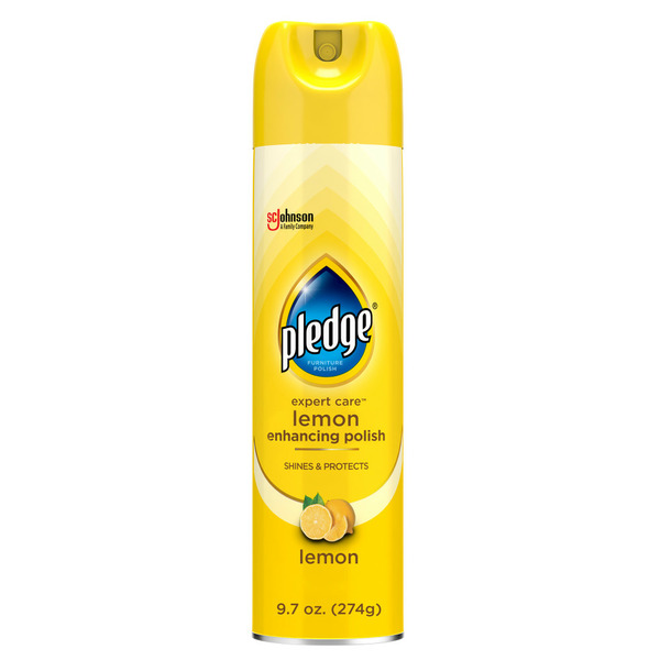Pledge® Expert Care™ Enhancing Polish Aerosol, Lemon Scent, Shines ...