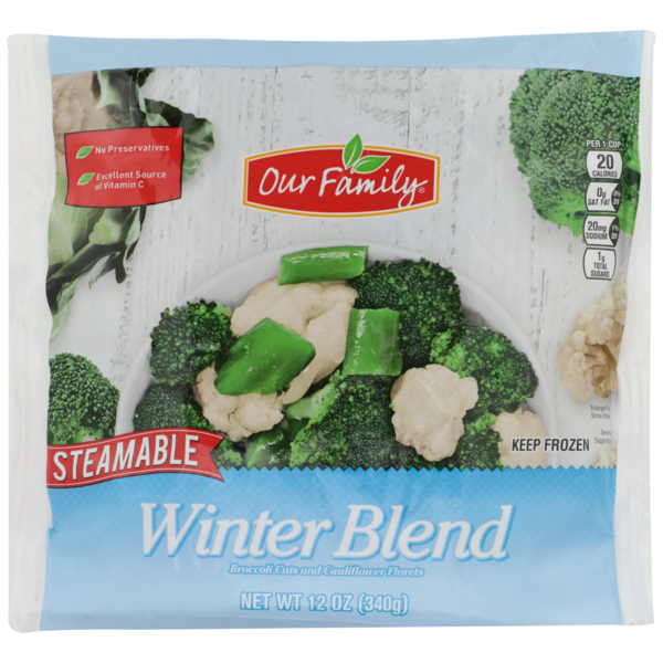 Our Family Steamable Winter Blend Broccoli Cuts And Cauliflower Florets ...